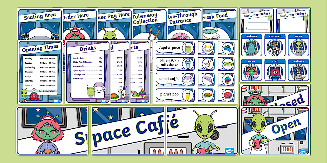 Space Cafe Role-Play Area Resource Pack | Twinkl - Twinkl