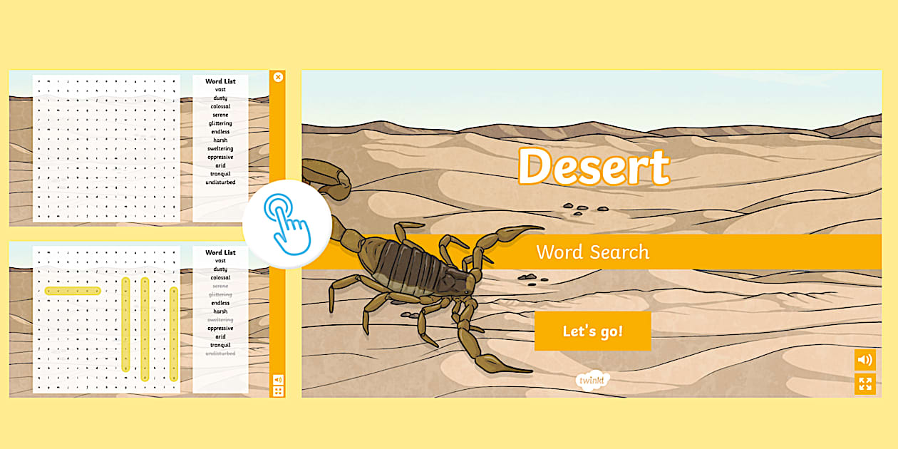 Desert Adjectives Interactive Word Search