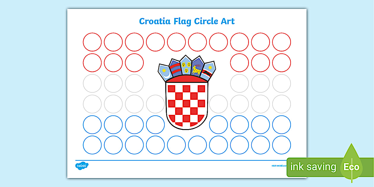 Croatia Flag Circle Art Worksheet | Geography | Twinkl | KS1