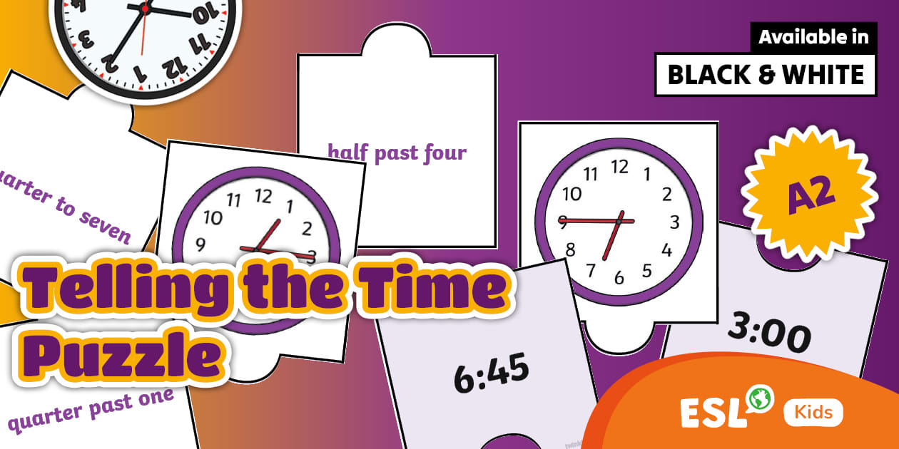 ESL Telling the Time Puzzle [Kids, A2]