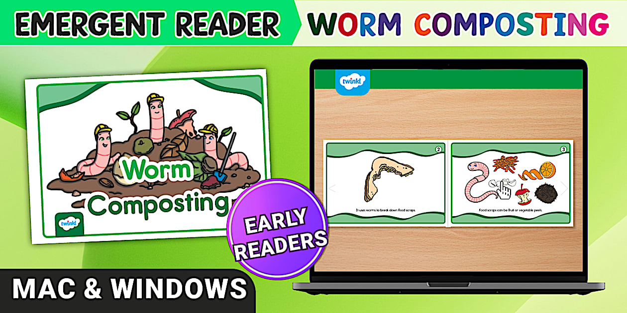 Worm Composting Emergent Reader eBook (professor feito)