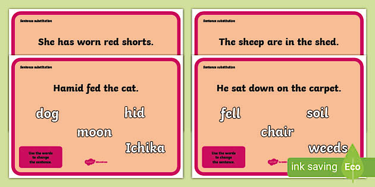 Phase 3 Sentence Substitution Activity Mats (teacher made)