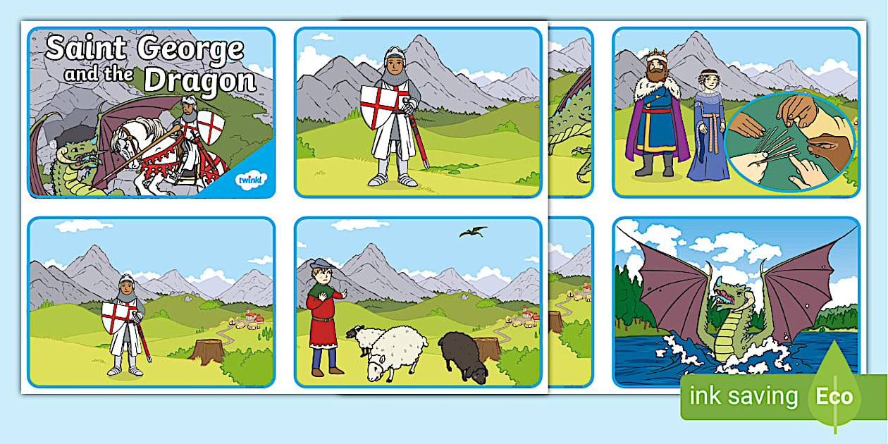 St George And The Dragon Story Sequencing Cards - Twinkl