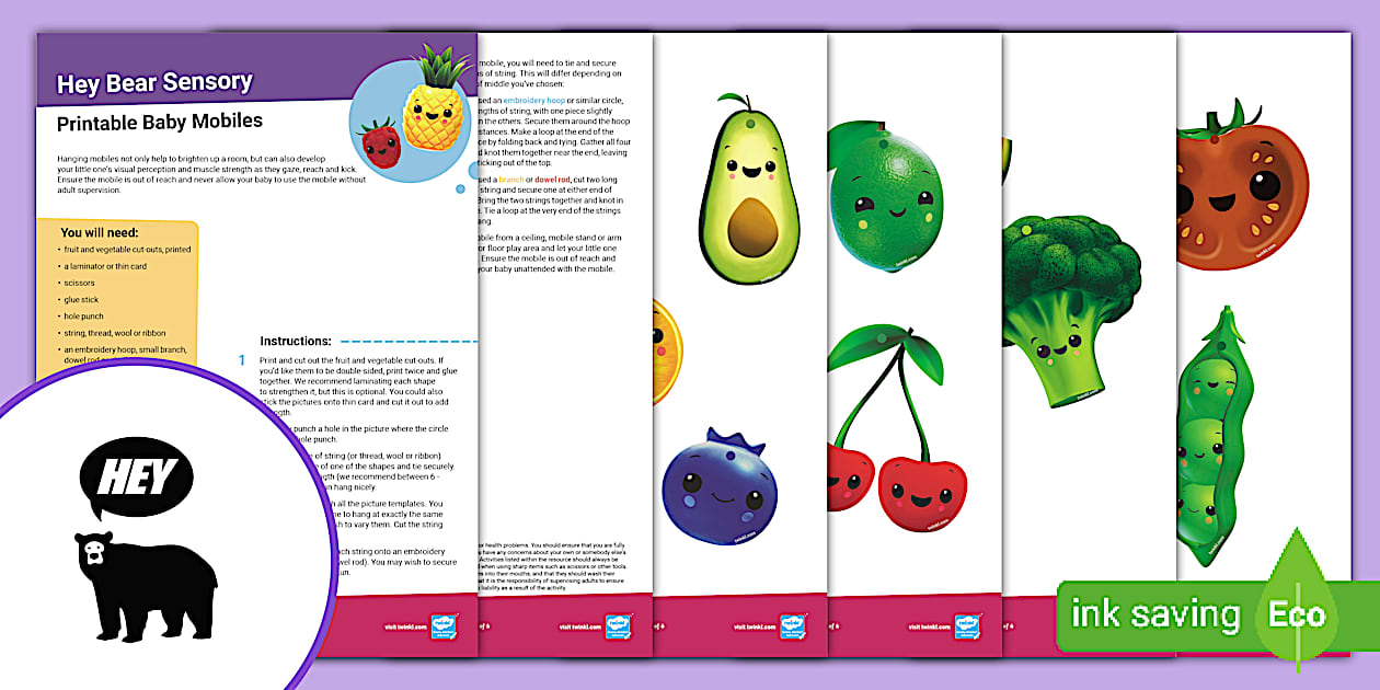 Hey Bear Sensory: Printable Baby Mobile