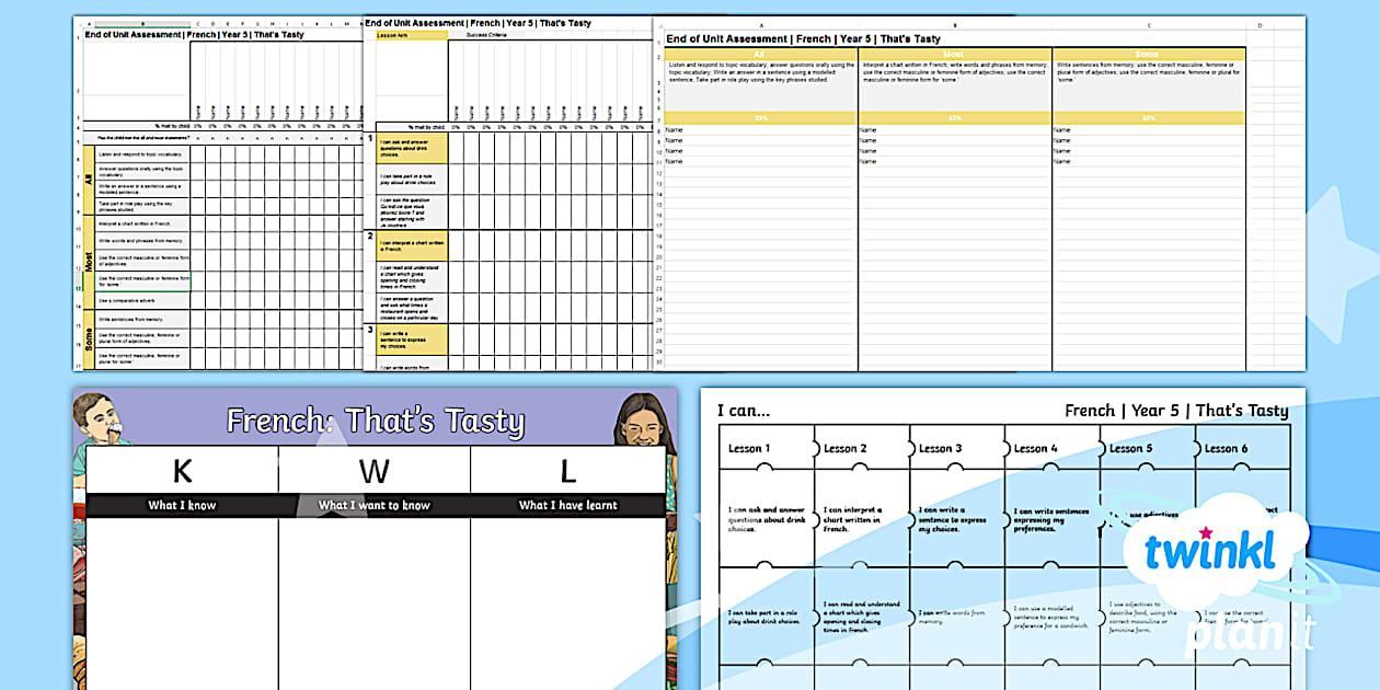 PlanIt French: That's Tasty!: Year 5 Unit Assessment Pack