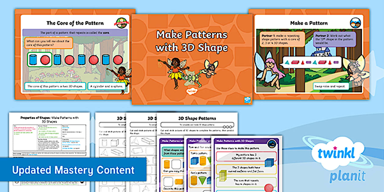 👉 Y2 Sort 3D Shapes Planit Maths Lesson 6 (teacher made)