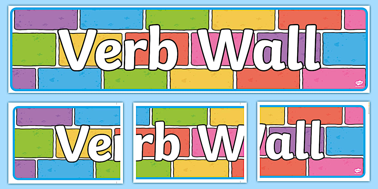 👉 Verb Wall Display Banner - Word Wall Display Banner Colour Bricks