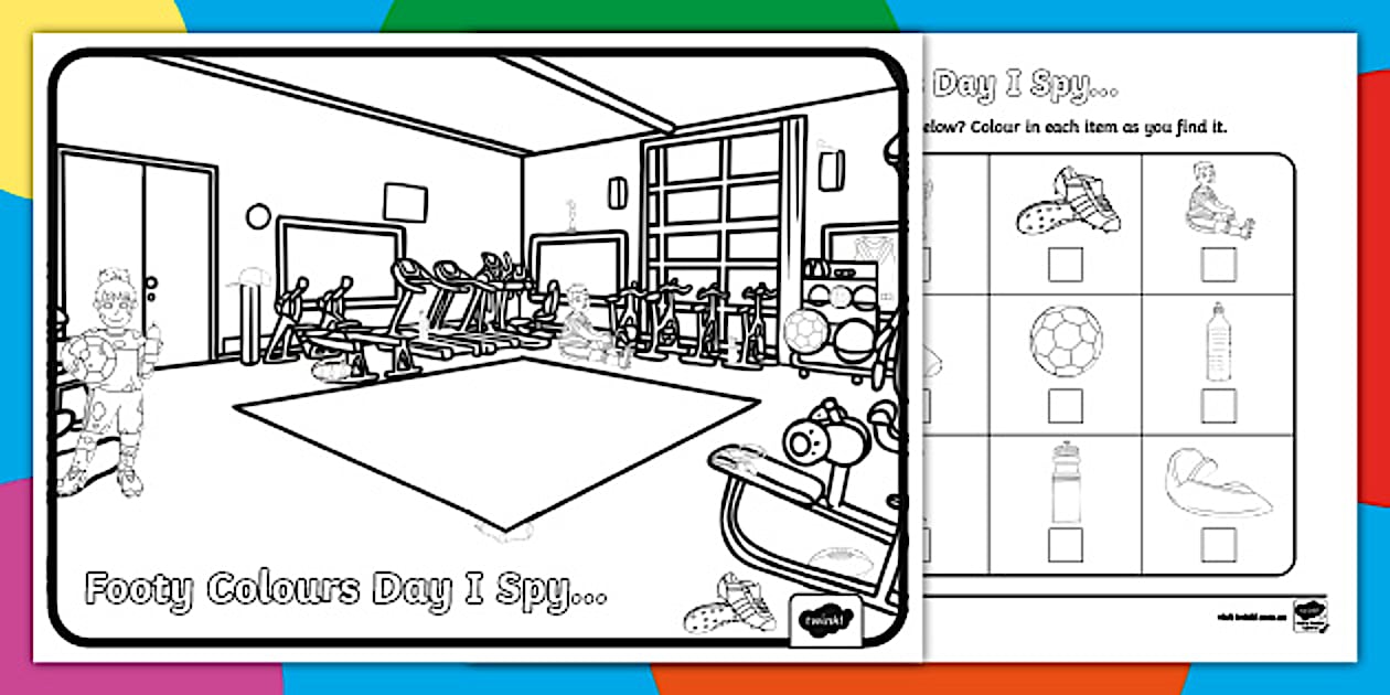 Footy Colours Day I Spy (teacher made) - Twinkl