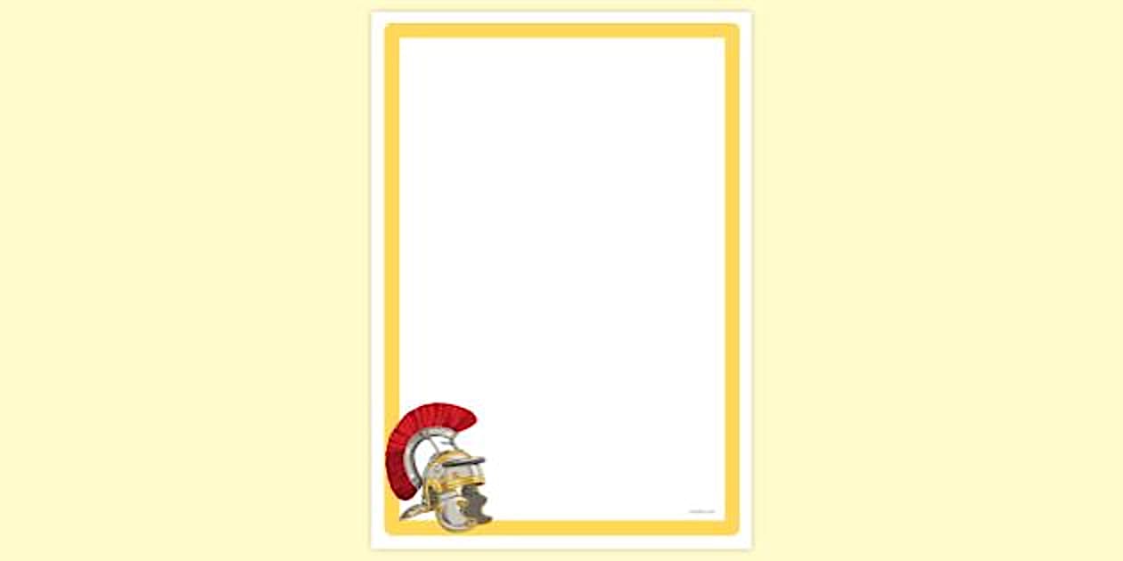 Simple Blank Brass Helmet Page Border | Twinkl - Twinkl