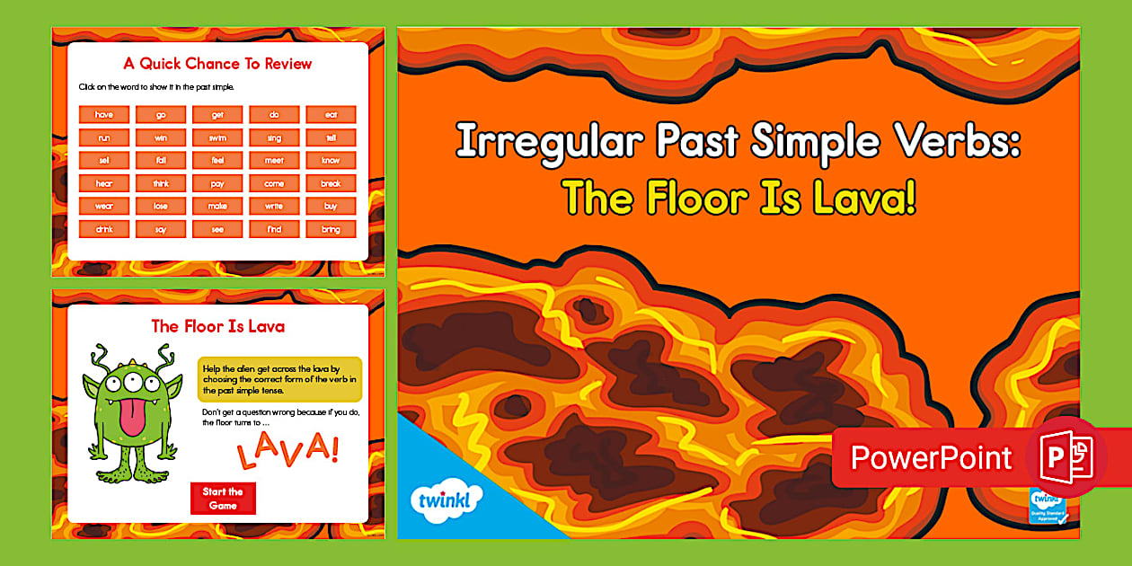 Irregular Past Simple Verbs: The Floor Is Lava! PowerPoint