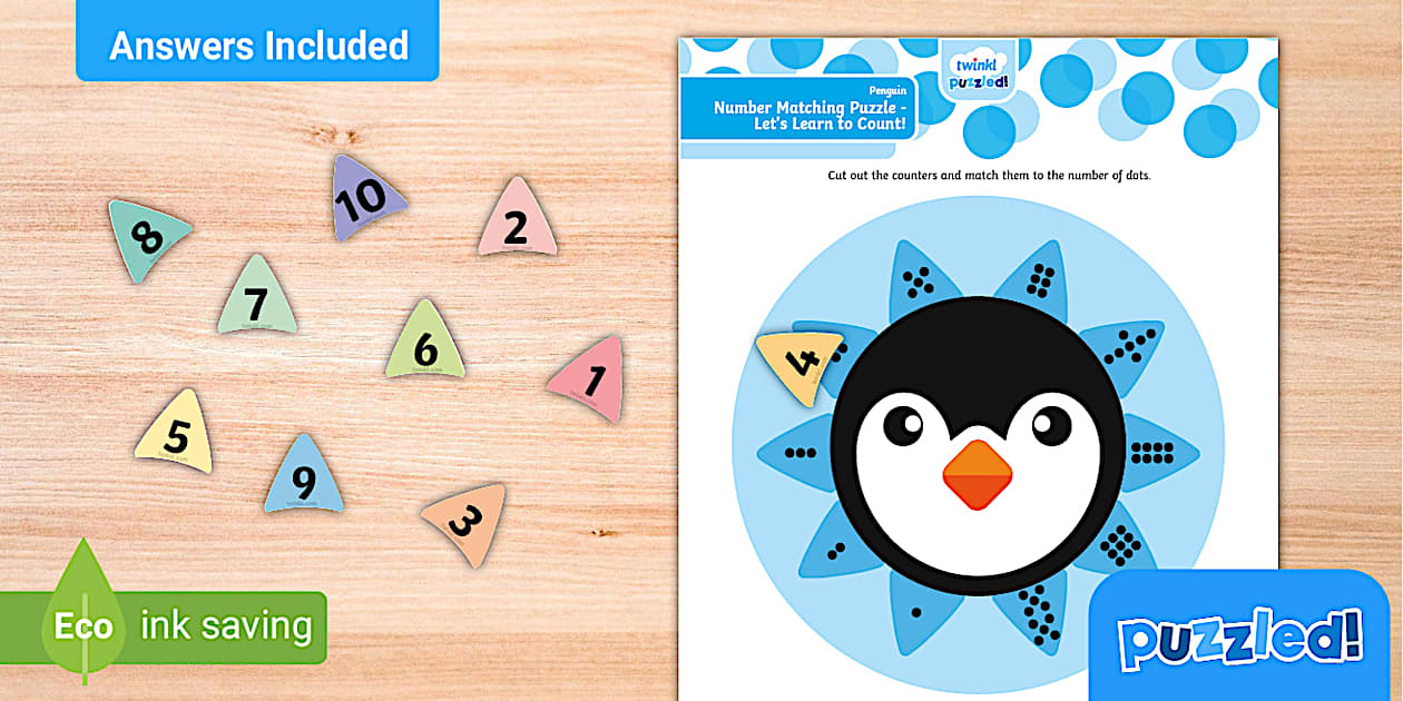 Fun Penguin Number Matching Game - Learn to Count! - Twinkl