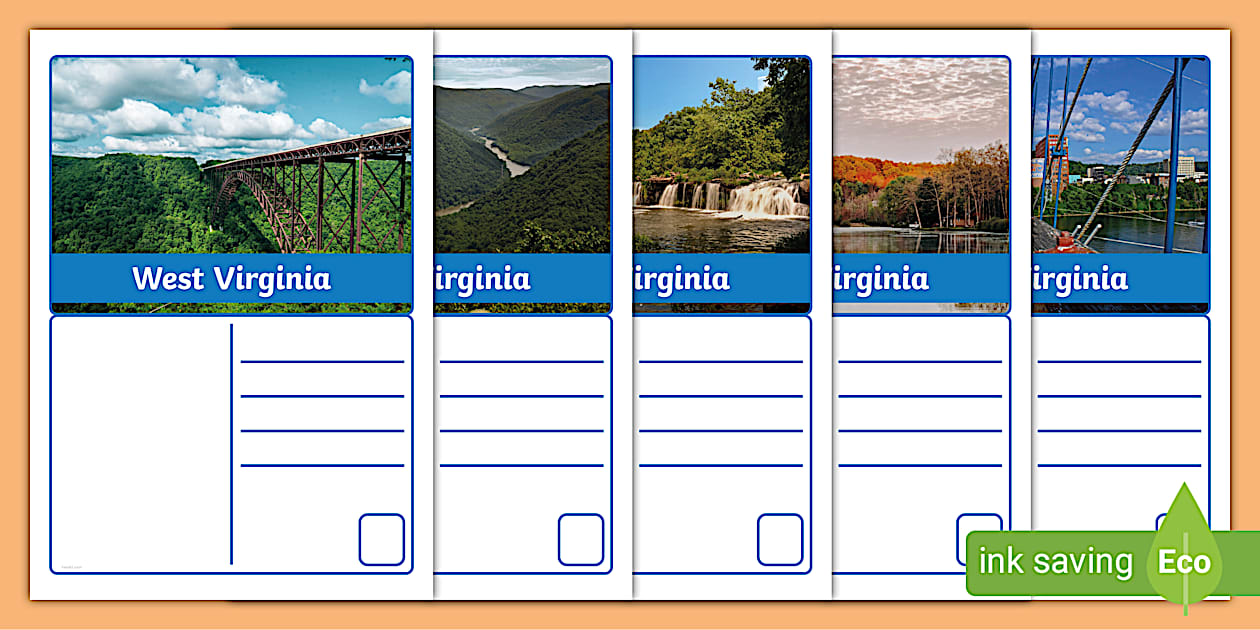 Printable West Virginia Postcards | Twinkl KS1 | Stationery