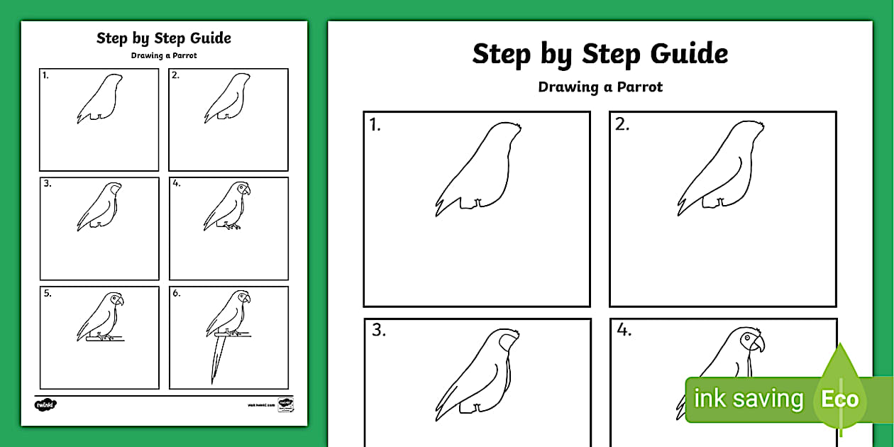 How to Draw a Parrot Step-by-Step | Twinkl | Drawing | KS1