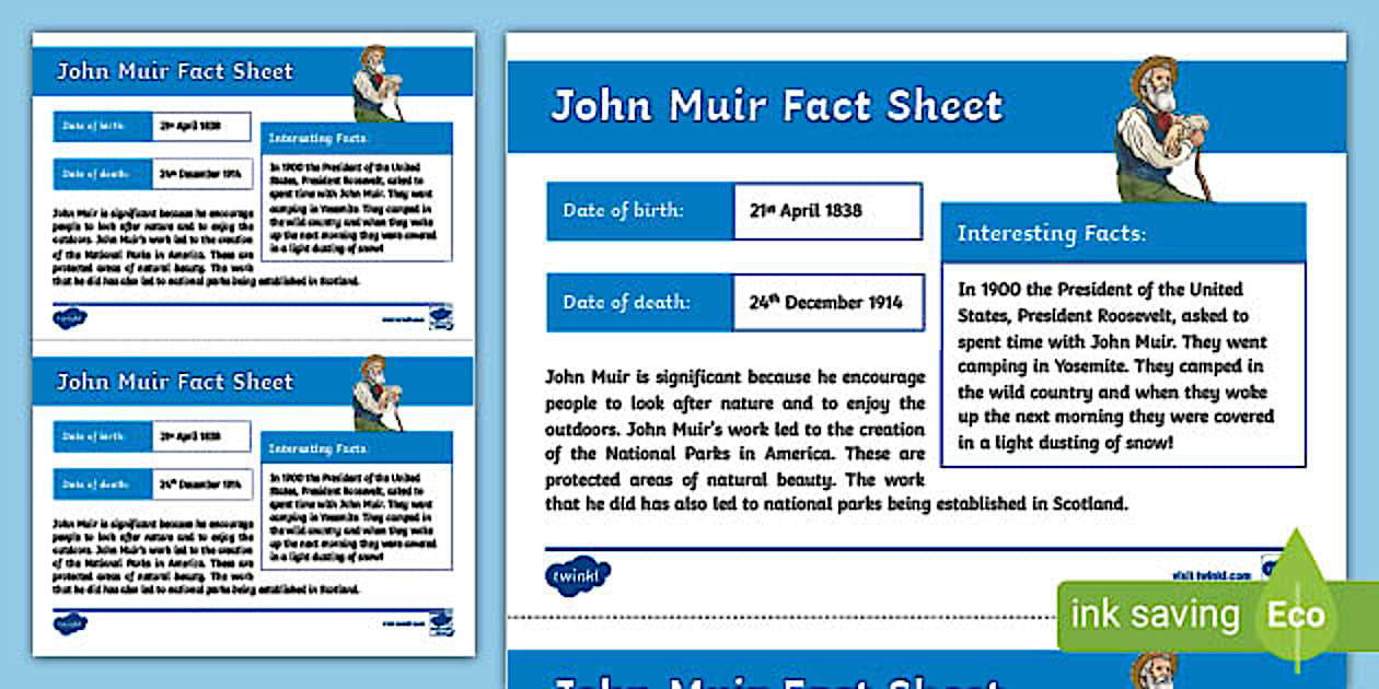 Scottish Significant Individuals John Muir Fact Sheet