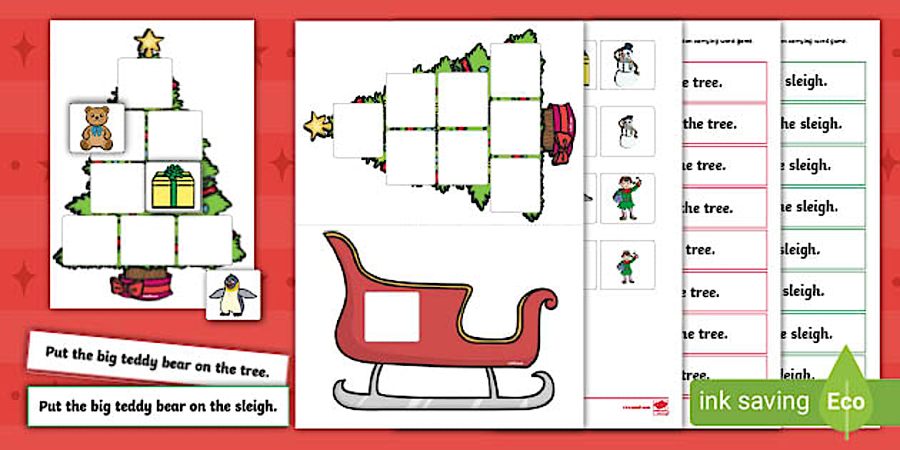 Christmas-Themed Following Instructions Word Game - ICW
