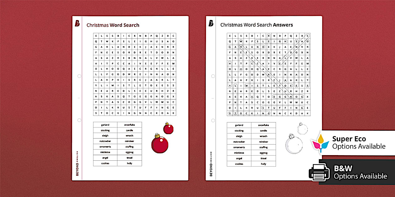 Christmas Word Search (teacher made) - Twinkl