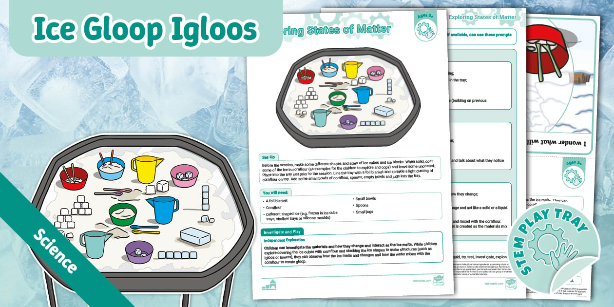 STEM Investigate and Play Tray: Ice Gloop Igloos | Twinkl
