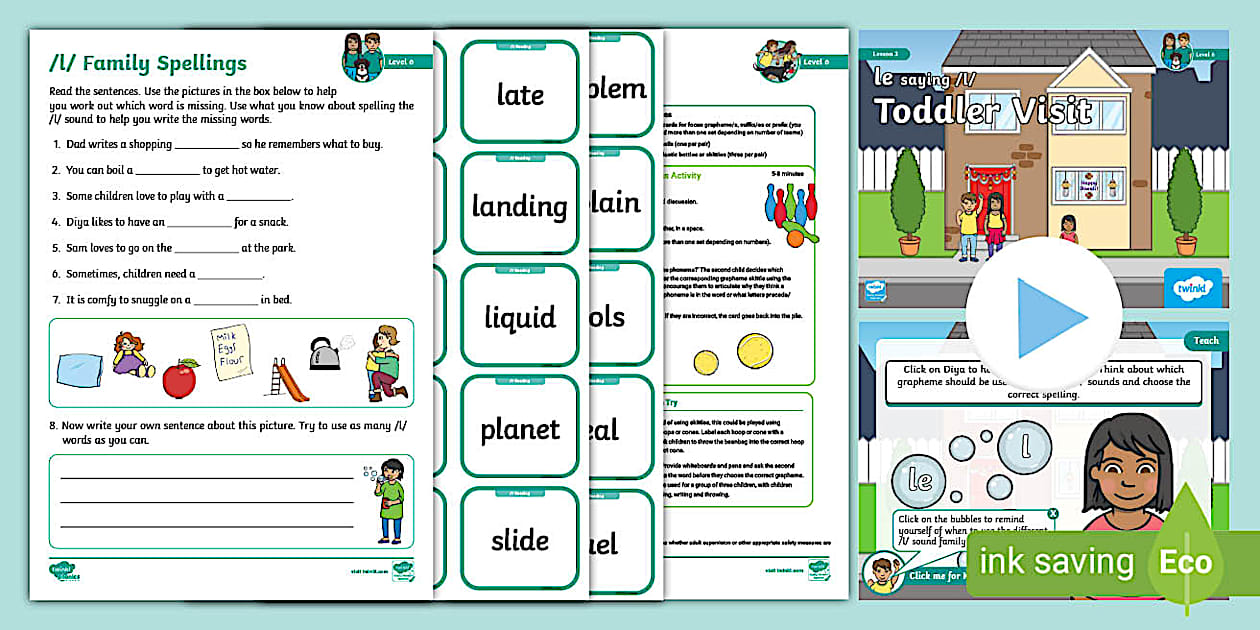 'el' saying /l/ Lesson Pack - Level 6 Week 8 Lesson 3 - KS1