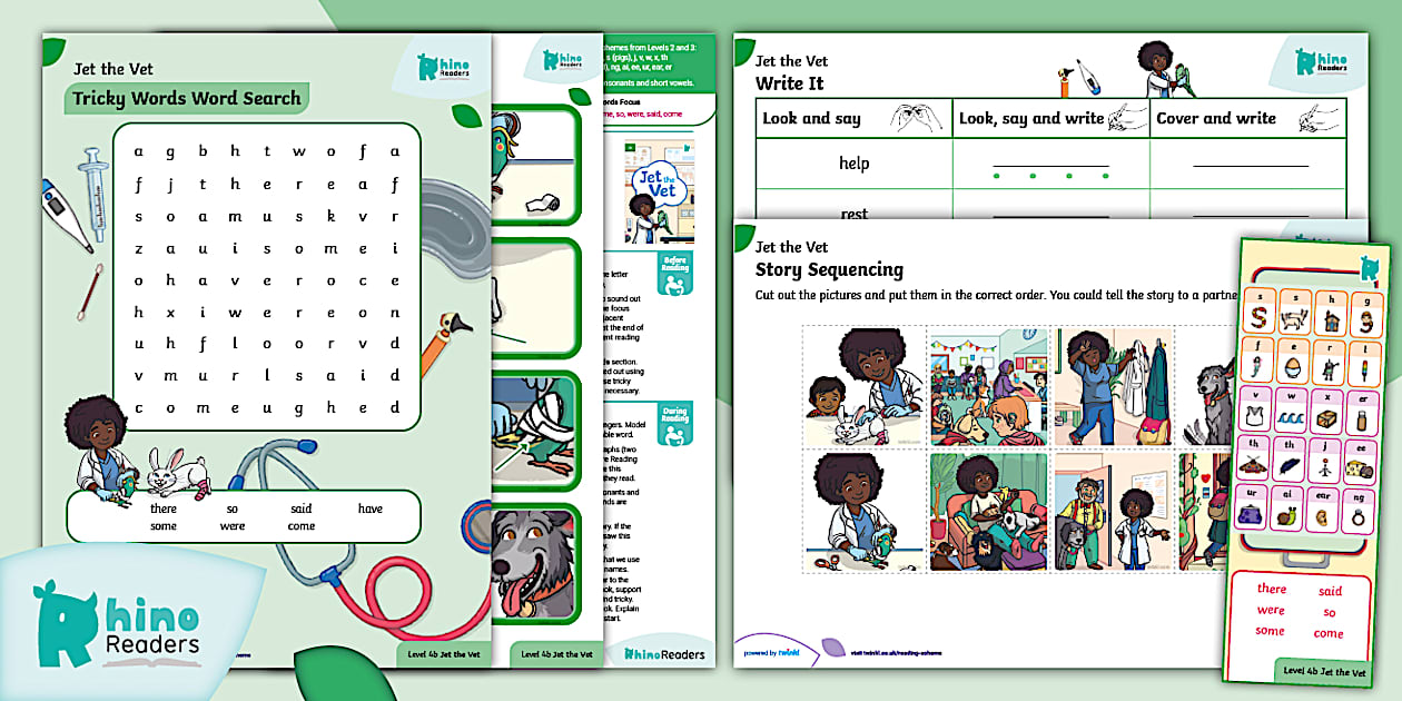 4b Jet the Vet: Resource Pack - Twinkl Rhino Readers