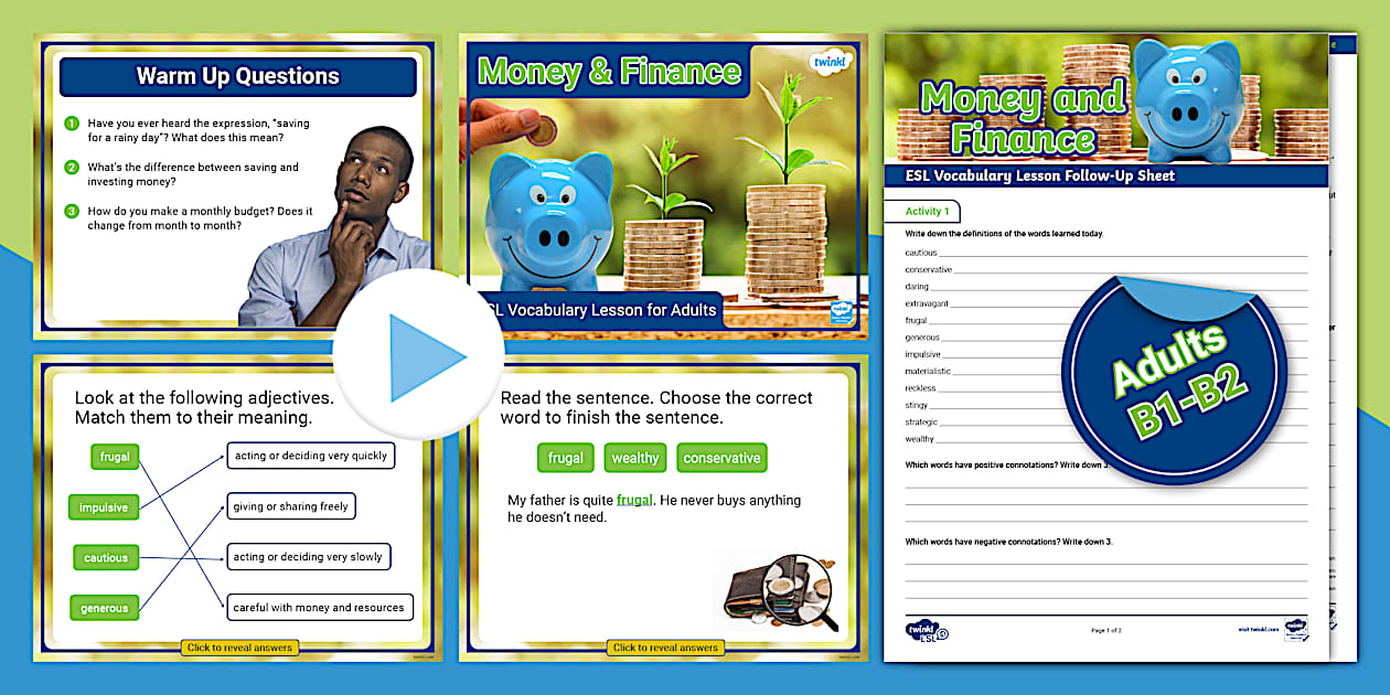 ESL Finance - Vocabulary Lesson PPT (teacher made) - Twinkl