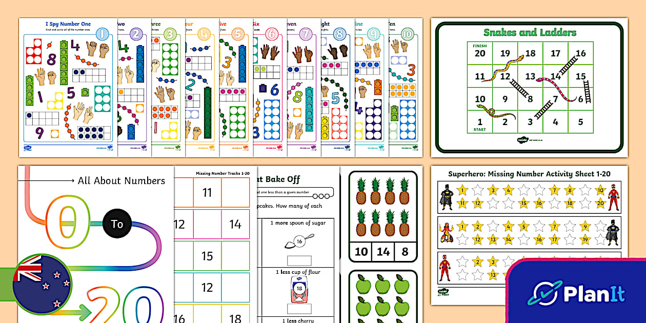 Phase 1 Number Structure: Recognise, Read, Write, Order to 20 Activity Pack