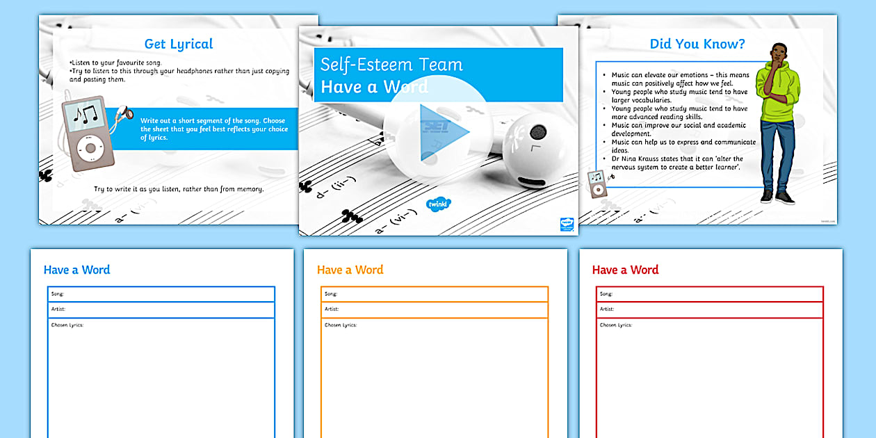 Have a Word - Self Esteem Team Lesson Pack (teacher made)