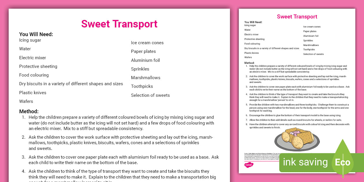 Sweet Transport Activity (teacher made) - Twinkl