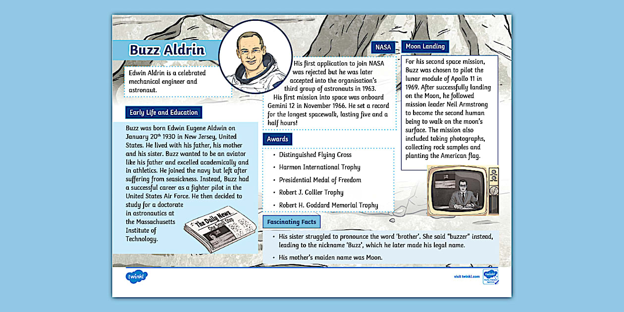 KS2 Buzz Aldrin Fact File (Teacher-Made) - Twinkl