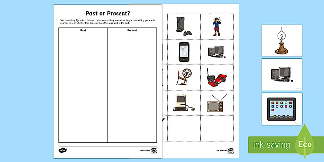 Editable Past and Present Sorting Activity (Lehrer gemacht)
