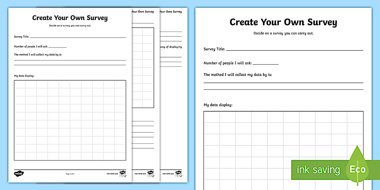 Editable Create Your Own Survey Worksheet (teacher made)