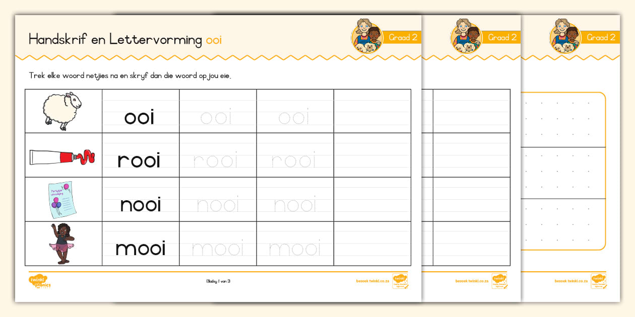 Graad 2 Klanke Handskrif en Lettervorming ooi - Twinkl