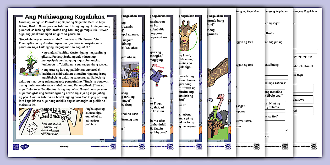 Ang Mahiwagang Kaguluhan: Mga Pagsasanay Sa Pagbasa | Grade 1 | Twinkl
