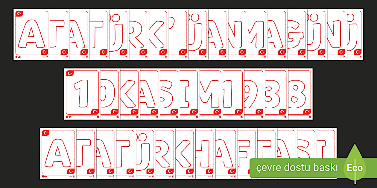 Atatürk'ü Anma Günü Harfler Paketi (teacher made)