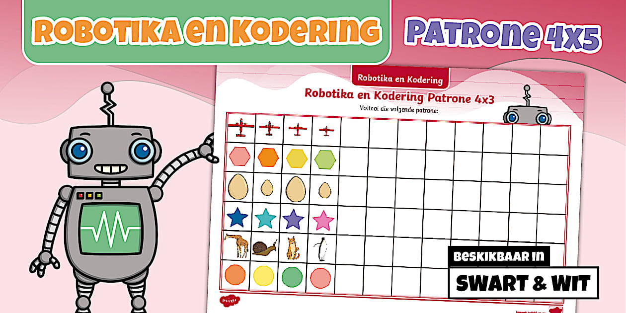 Robotika en Kodering: Patrone - Kodering: Voltooi die Patrone