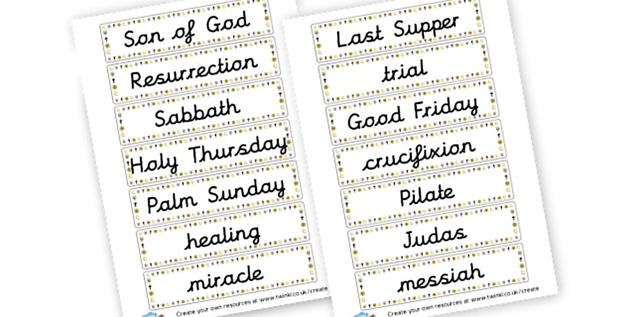 Son of God Word Cards (teacher made) - Twinkl