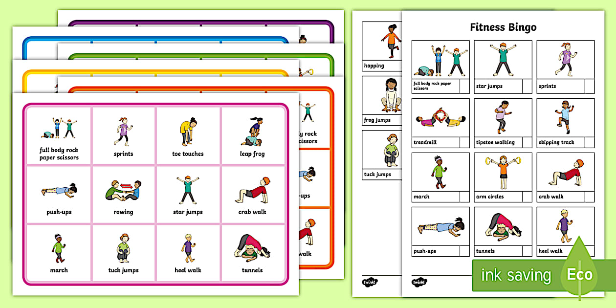 Fitness Bingo | Activity Connection Bingo Cards - Twinkl