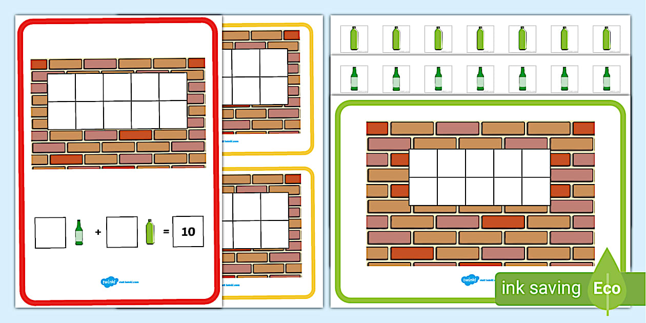 👉 Ten Green Bottles Number Bonds of 10 Activity - Twinkl