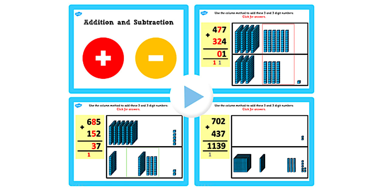 Year 3 Addition and Subtraction Lesson 3d Adding 3 and 3 Digit Numbers With