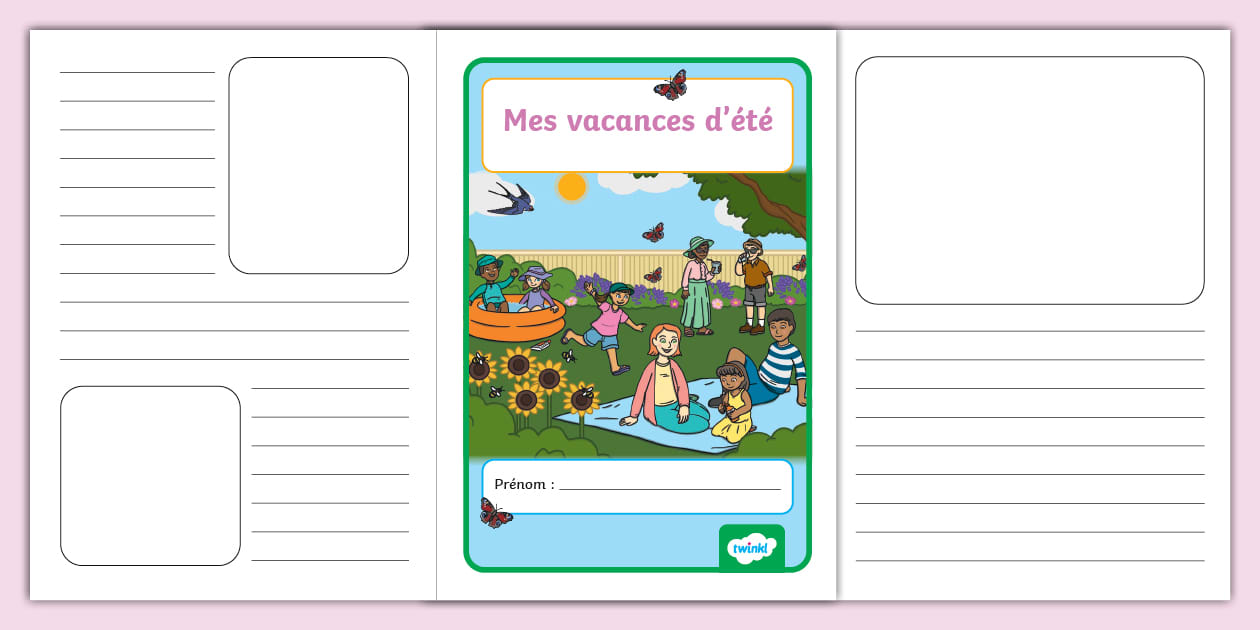 Modèle d'écriture de journal : Mes vacances d'été