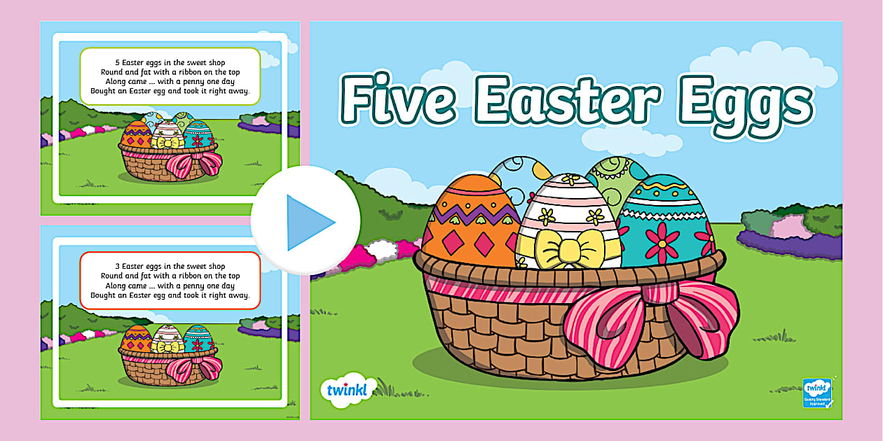 Five Easter Eggs Counting Song PowerPoint (teacher made)