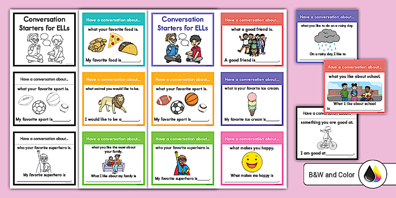 Conversation Starter Cards for ELL (Teacher-Made) - Twinkl
