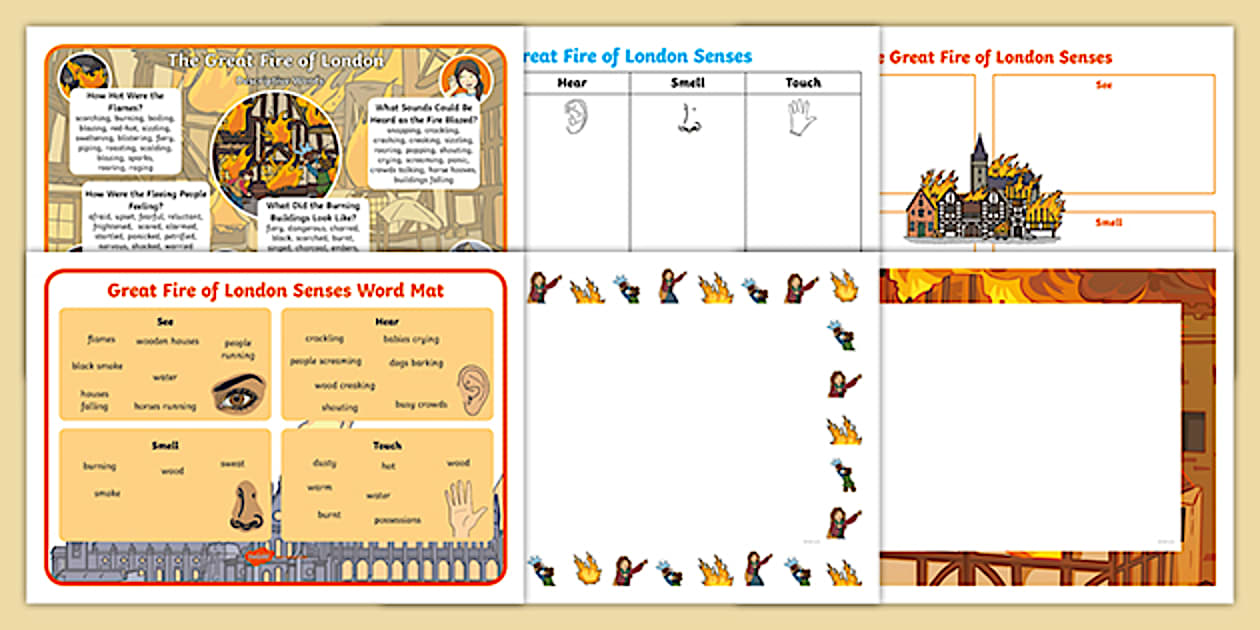 Describing the Great Fire of London Vocabulary Resource Pack