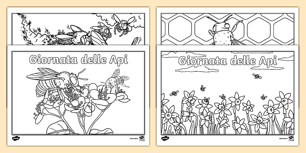 Giornata delle Api Disegni da colorare - Twinkl