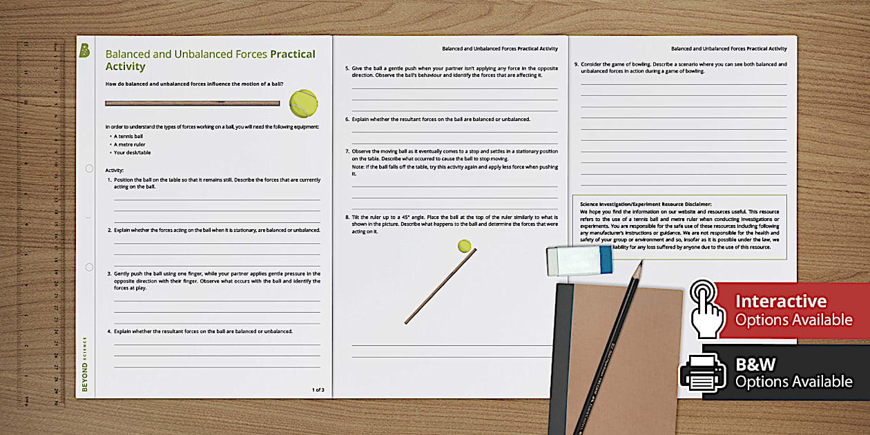 Balanced and Unbalanced Forces (teacher made) - Twinkl