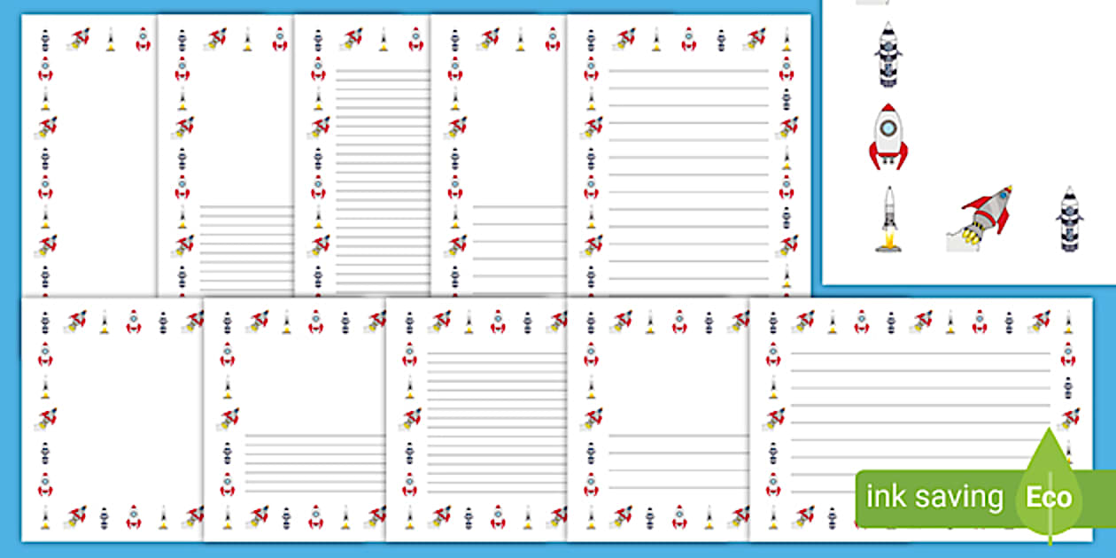 Rocket Full Page Borders (Teacher-Made) - Twinkl
