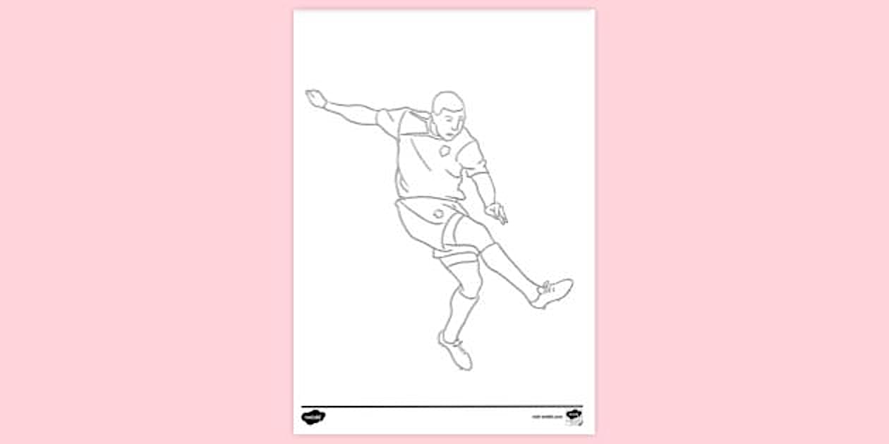 Footballer Colouring Sheet - Twinkl Resources (teacher made)
