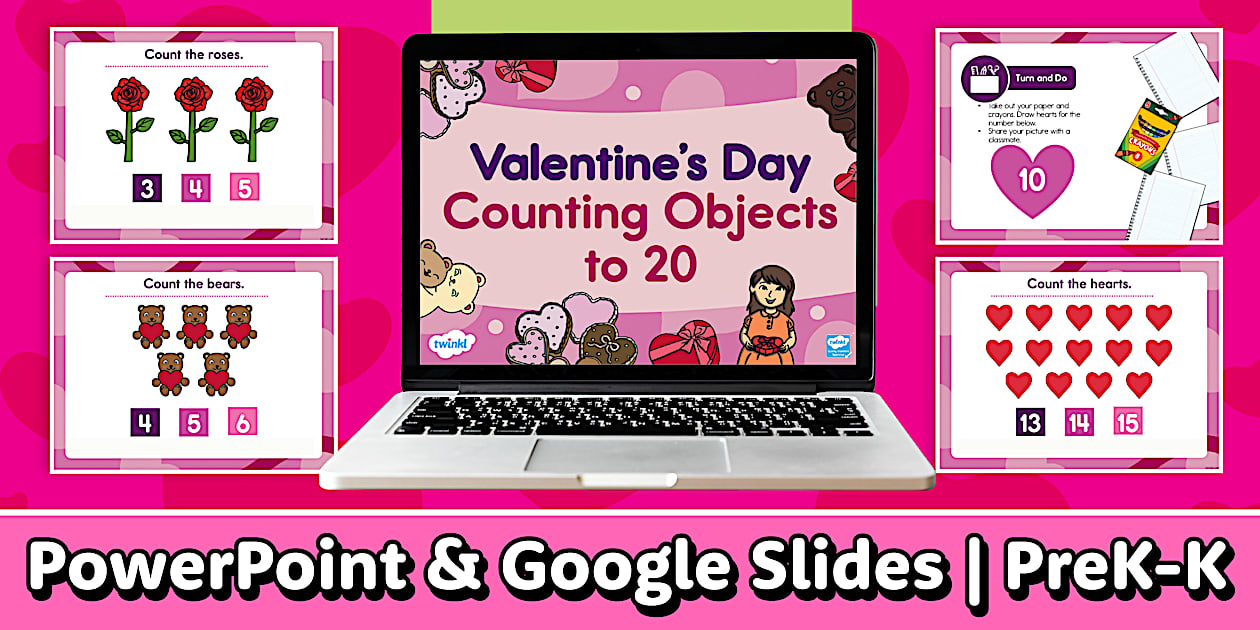 Valentine's Day Counting Objects PowerPoint & Google Slides