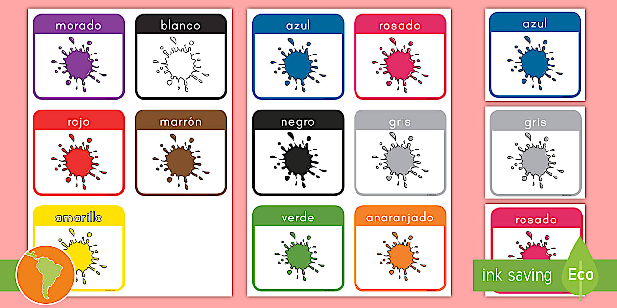 Tarjetas de vocabulario: Los colores (teacher made) - Twinkl