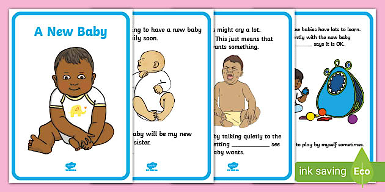 FREE! - A New Baby Social Story PDF - Inclusion | Twinkl