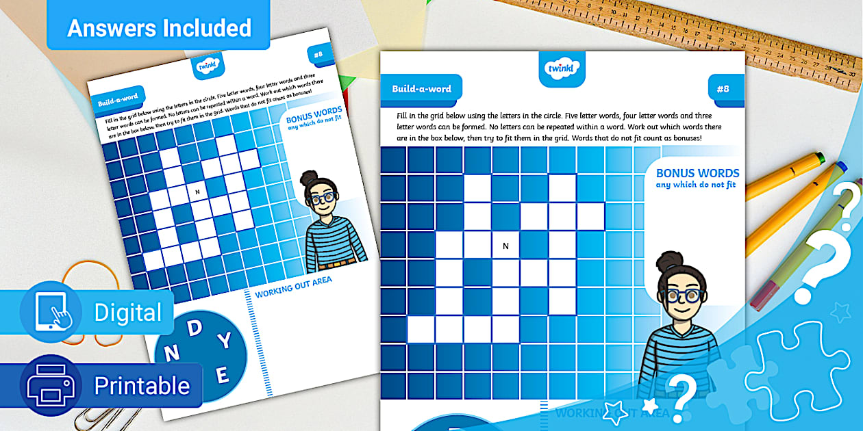 Build-a-word puzzle #8 - Kids Puzzles (teacher made)